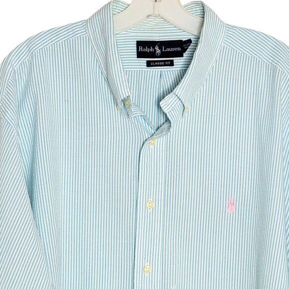 Polo Ralph Lauren | Shirts | Polo Ralph Lauren Men Shirt Size 2xl Classic Fit Seersucker Blue ...